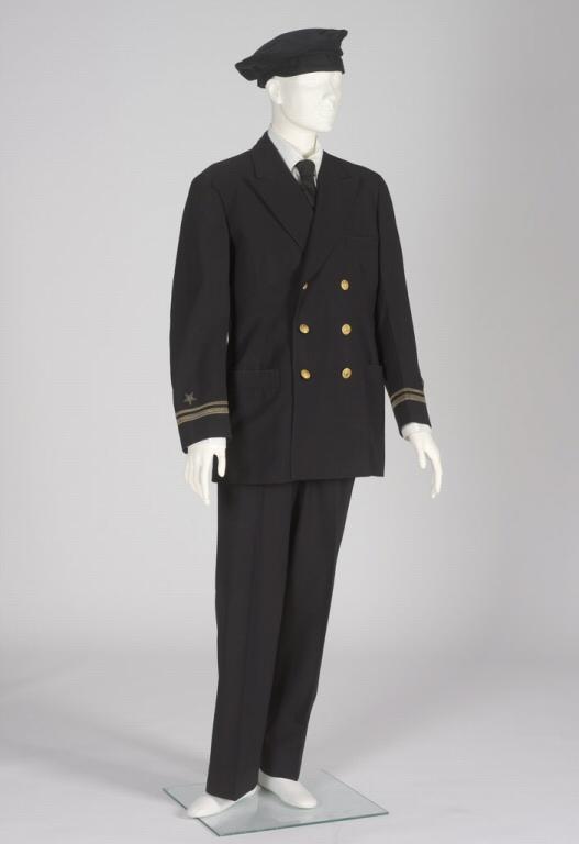 Naval Officer's Dress Blue uniform (jacket and trousers) | RISD Museum