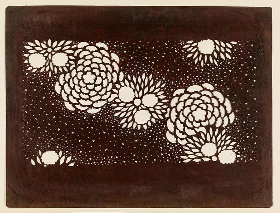 Katagami (pattern paper), stencil | RISD Museum