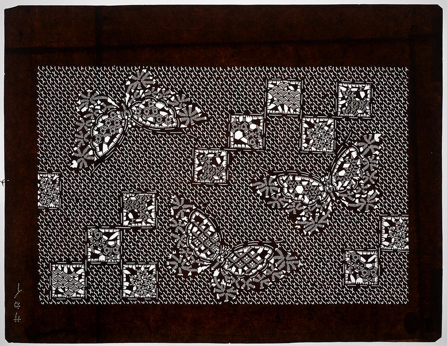 Katagami (pattern paper), stencil | RISD Museum