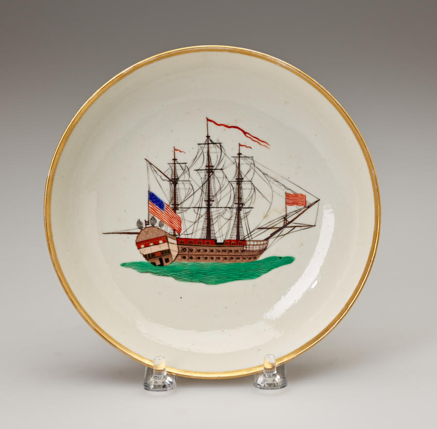 Chinese Export Porcelain with Ship, Cup and Dish | RISD Museum