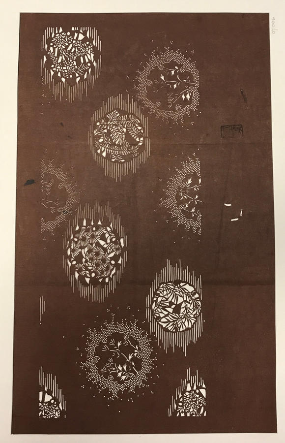 Katagami (pattern paper), stencil | RISD Museum