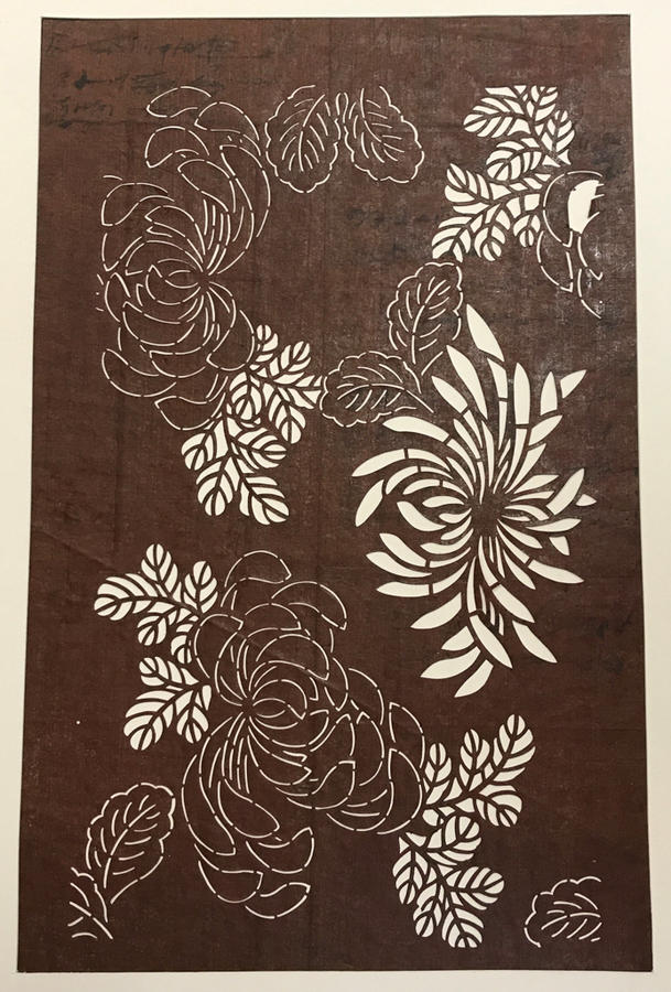 Katagami (pattern paper), stencil | RISD Museum