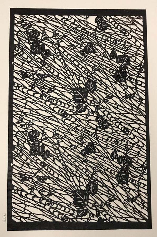 Katagami (pattern paper), stencil | RISD Museum