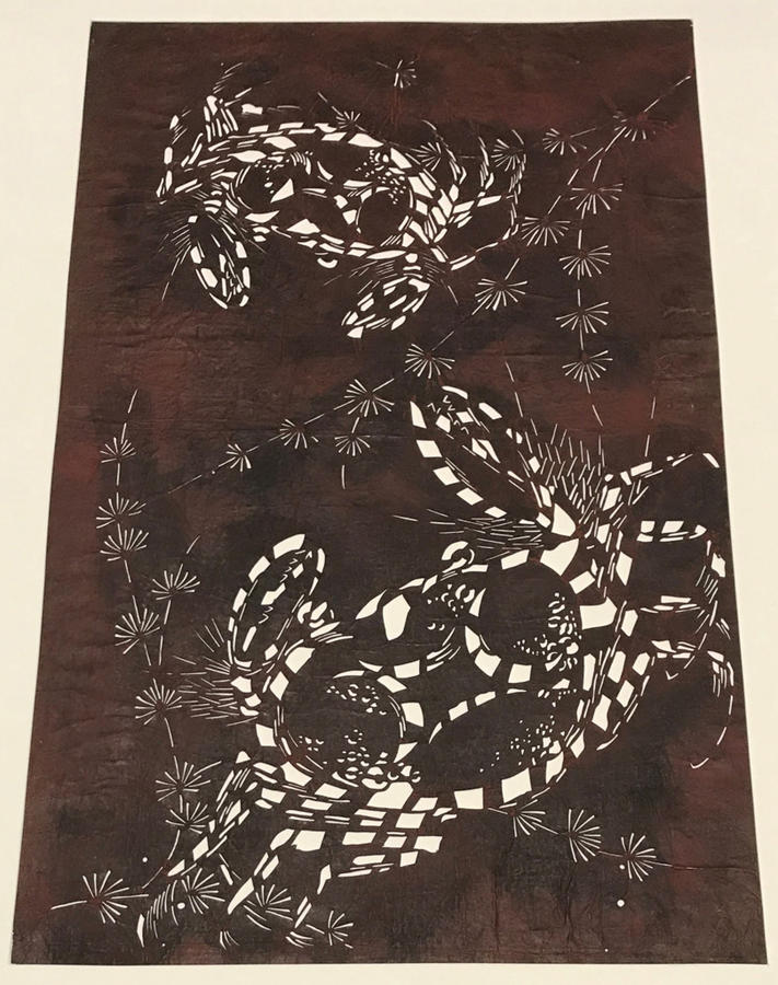 Katagami (pattern paper), stencil | RISD Museum