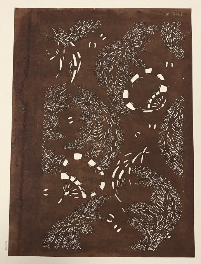 Katagami (pattern paper), stencil | RISD Museum