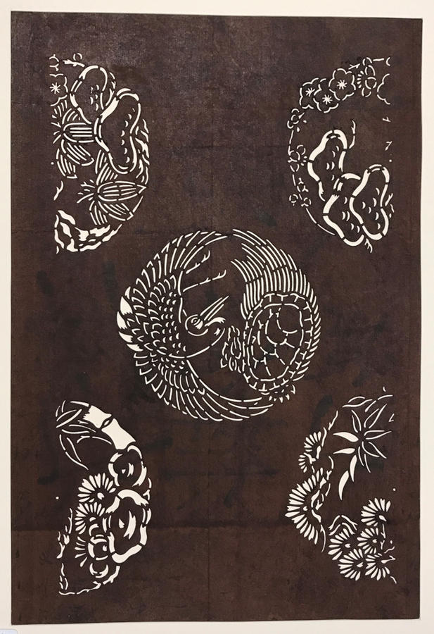 Katagami (pattern paper), stencil | RISD Museum