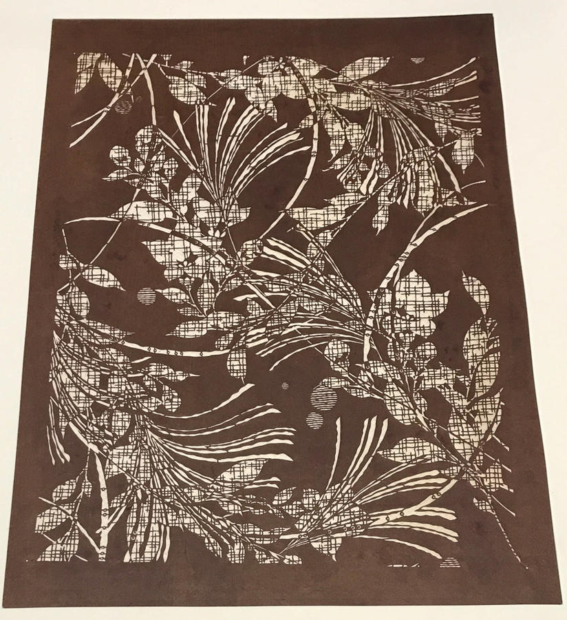 Katagami (pattern paper), stencil | RISD Museum