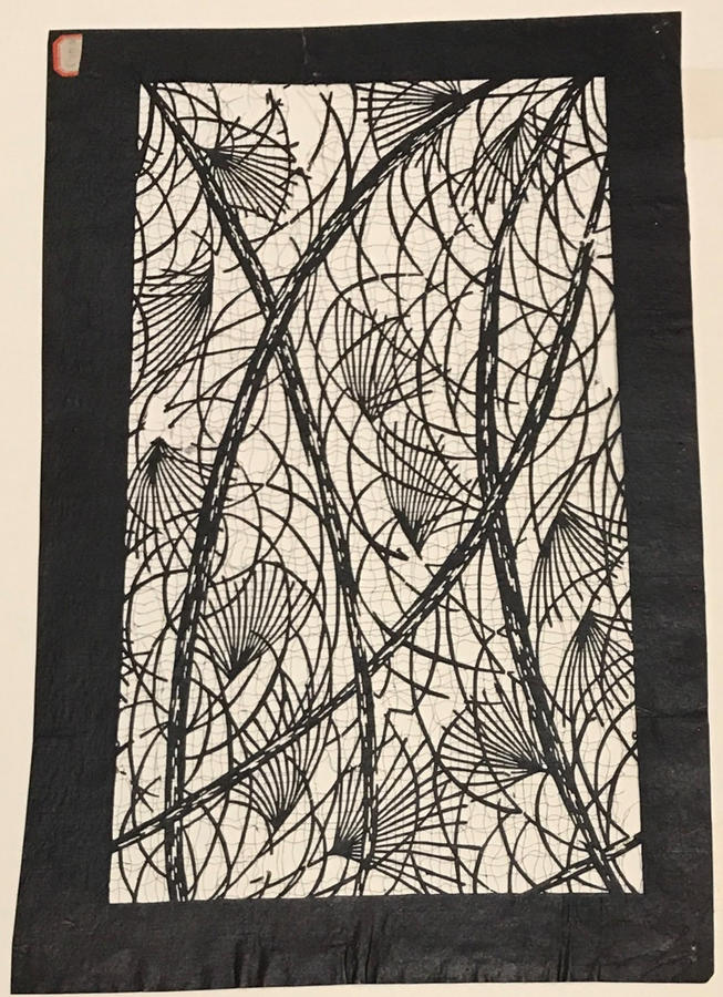 Katagami (pattern paper), stencil | RISD Museum
