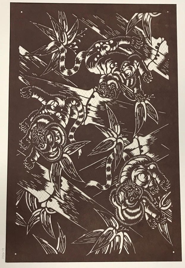 Katagami (pattern paper), stencil | RISD Museum