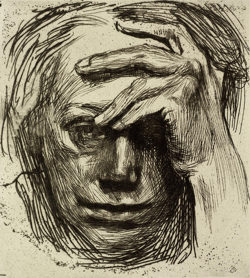 Self Portrait, hand at forehead | RISD Museum