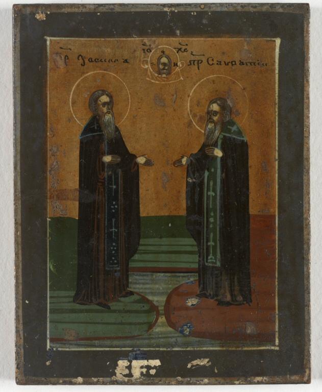 Two Male Saints (formerly "Wood Plaque"" | RISD Museum